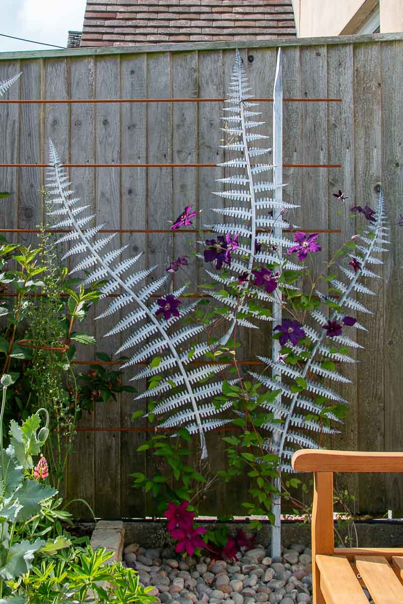 Galvanised Fern Trellis and Garden Sculpture