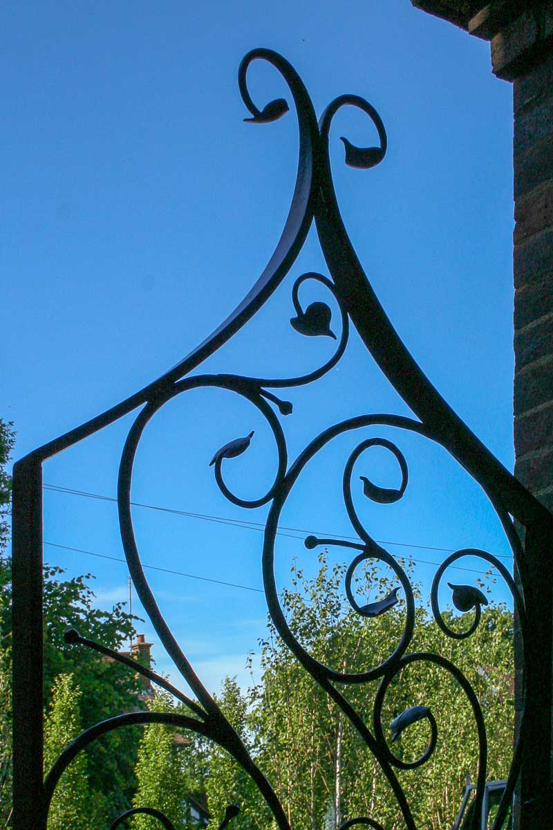 Hand Forged Leaf Design Garden Gate