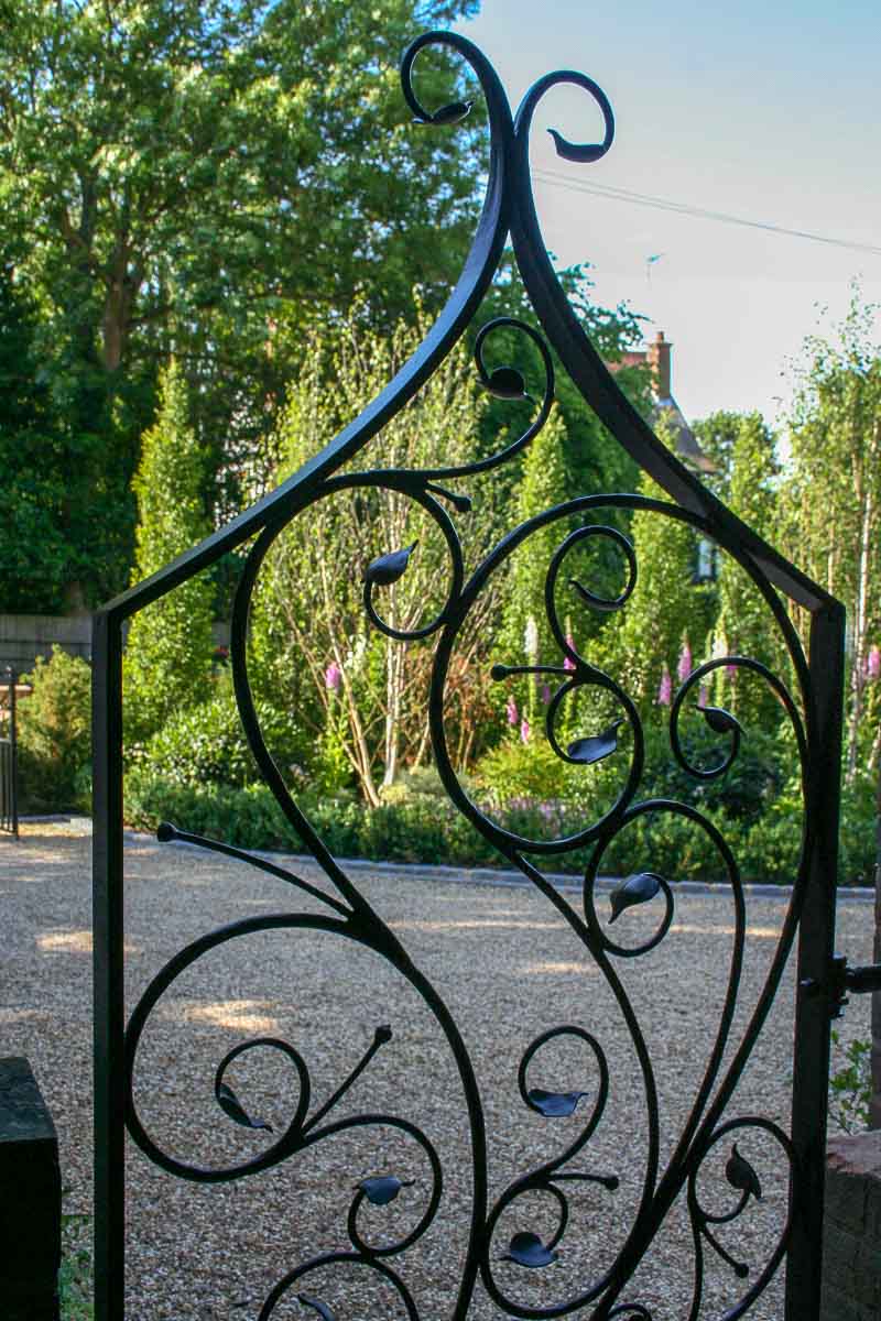 Hand Forged Leaf Design Garden Gate